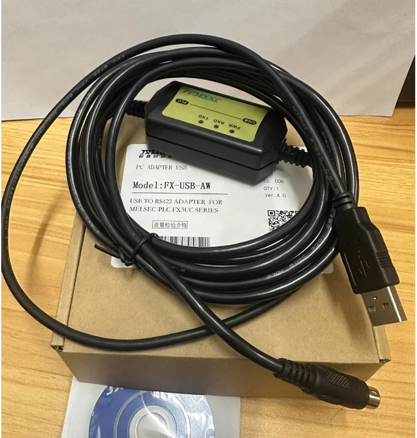DVP FOR MITSUBISHI FX3U Series PLC Programming Cable FX-USB-AW Download ...