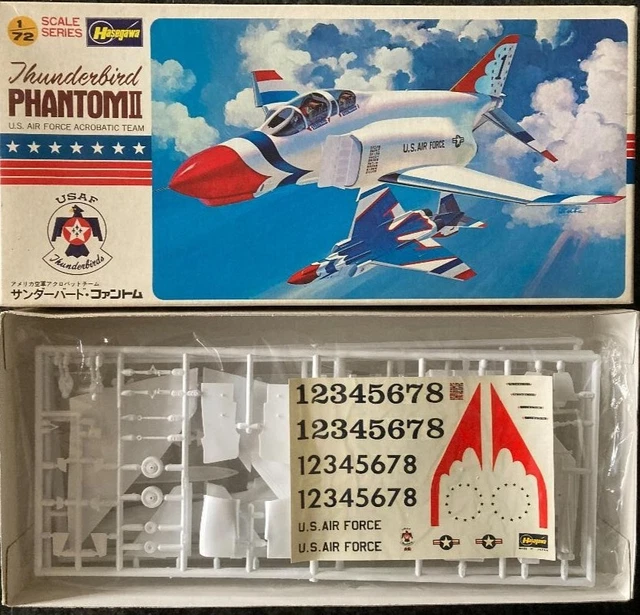 HASEGAWA 1/72 SCALE Thunderbird Phantom II model airplane kit no JS-120 ...