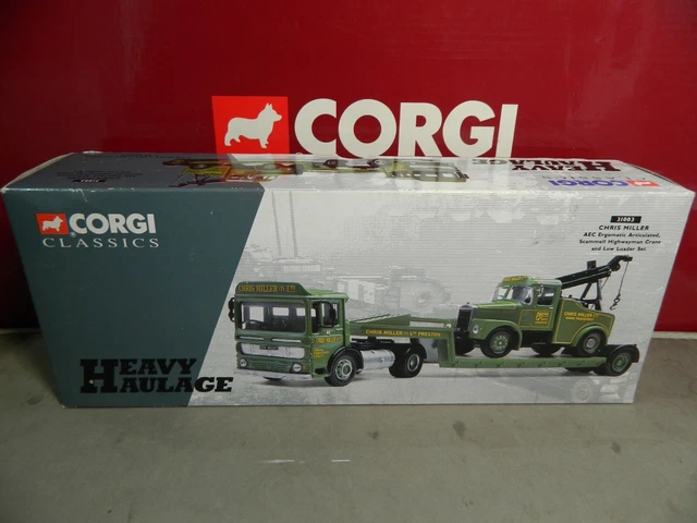 CORGI 1:50 SCALE 31003 AEC Low Loader & Scammell Crane Set Chris Miller ...