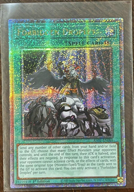 YU-GI-OH! FORBIDDEN DROPLET RA01-EN064 Quarter Century Secret 1st Ed NM ...