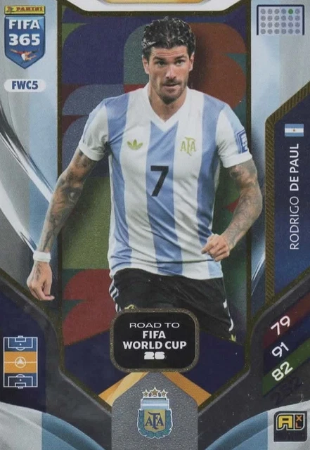 PANINI 365 2026 FWC5 Road to FIFA World Cup Rodrigo De Paul Argentina ...