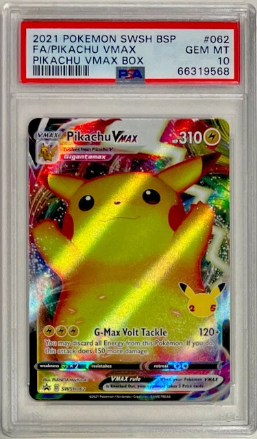 POKEMON PIKACHU VMAX SWSH062 Celebrations Black Star Box Promo PSA 💎 MT ...