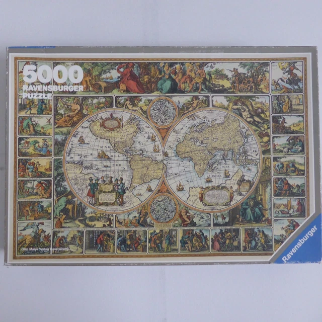 RAVENSBURGER 5000 PUZZLE Historical Map of the World Visscher 1990 ...