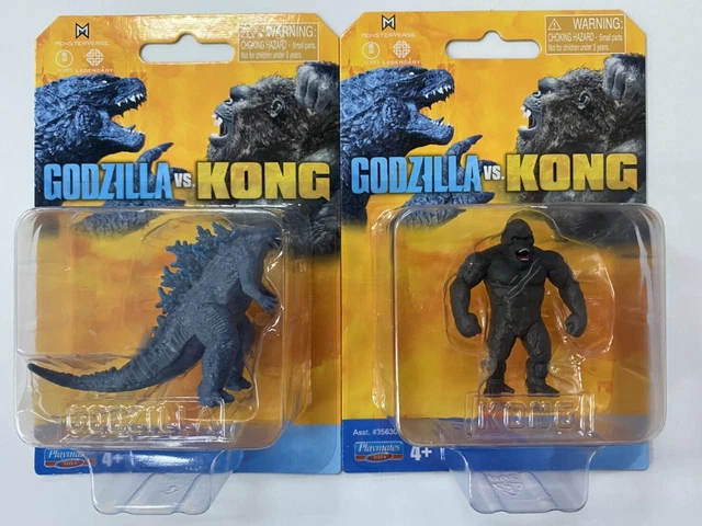 PLAYMATES MONSTERVERSE GODZILLA Vs Kong Mini 4 Cm Figur Godzilla + Kong ...