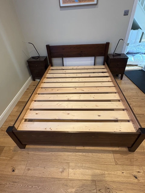 DOUBLE BED FRAM with 2x bedside table £312.70 - PicClick UK
