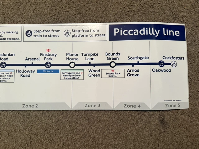 NEW ORIGINAL TUBE Map London Underground Piccadilly Line Interior ...