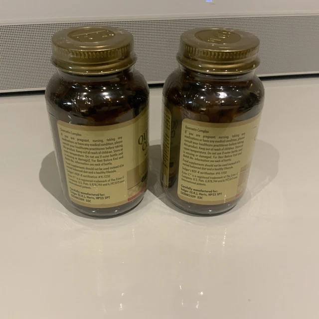 SOLGAR QUERCETIN COMPLEX x2 Vegetable Vegan Caps Free of Gluten and ...