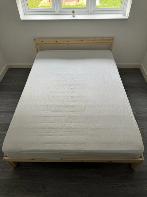 IKEA NEIDEN DOUBLE Bed with mattress set £125.00 - PicClick UK