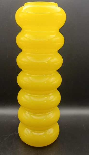 IKEA SOLSTRALE VINTAGE Yellow Glass Bubble Ribbed Vase by Anne Nilsson ...
