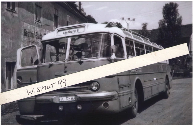 BUS-FOTO DDR OLDTIMER LKW VEB Kraftverkehr KVK Ikarus 55 mit Ziel ...