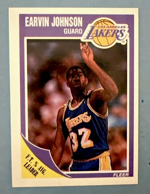 1989-90 FLEER #77 Earvin Magic Johnson Basketball Carte Los Angeles ...