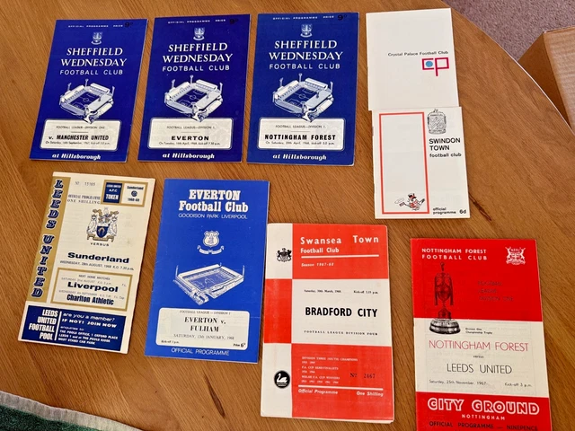 ASSORTED FOOTBALL PROGRAMMES 1968 upwards Everton , Liverpool , Forest ...