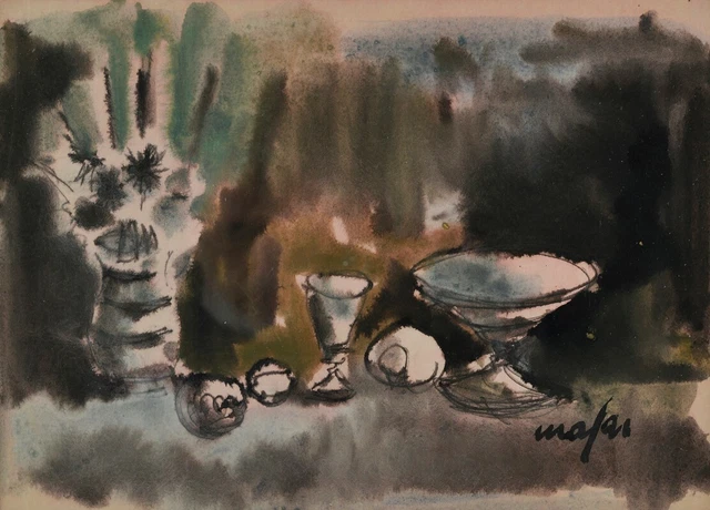 MARIO MAFAI. &NATURA Morta", Tecnica mista 25x35, MOLTO IMPORTANTE ...