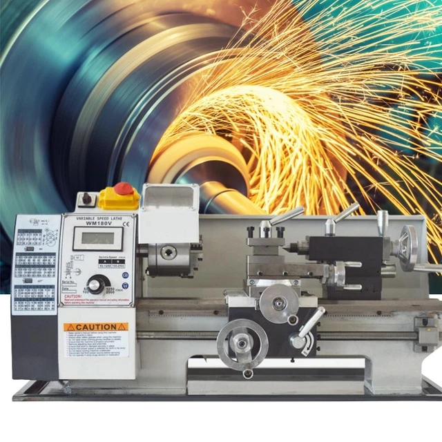 THREAD METAL LATHE Precision Bench Lathe 600W Brushless Motor Turning ...