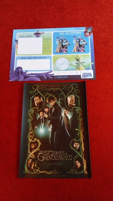 CINEMA TEENAGE KRAKEN (Ruby Gillman) Activity Sheet & Fantastic Beasts ...