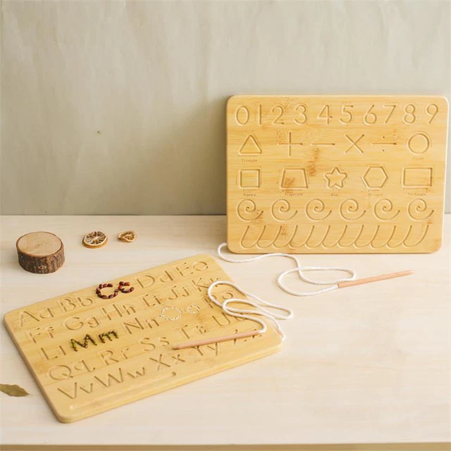 PLANCHE DE PRATIQUE des lettres en bois, planche de traçage de l ...