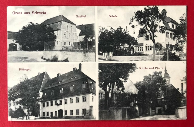 AK SCHWETA BEI Döbeln um 1910 Gasthof, Schule, Rittergut, Kirche ...