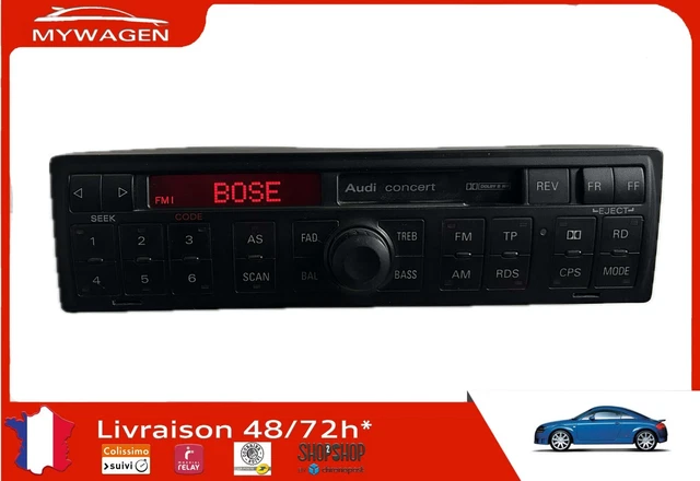 AUTORADIO AUDI TT mk1 8n Concert K7 4B0035186C Blaupunkt Bose ** Code PIN ** EUR 159,99 ...
