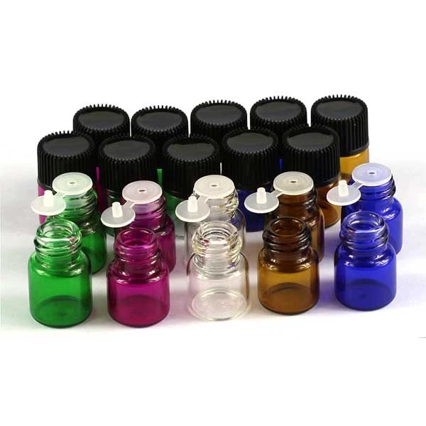 WHOLESALE 1ML-5ML MULTI-COLOR Small Vials Glass Bottle for Essential ...