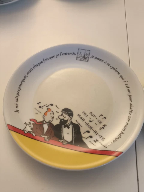 LOT DE 2 Ancienne assiette TINTIN - 7 BOULES CRISTAL HERGE MOULINSART ...