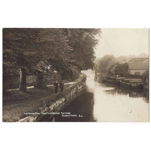 THETFORD RIVER OUSE from Town Bridge, Norfolk RP Postcard by Boughton ...