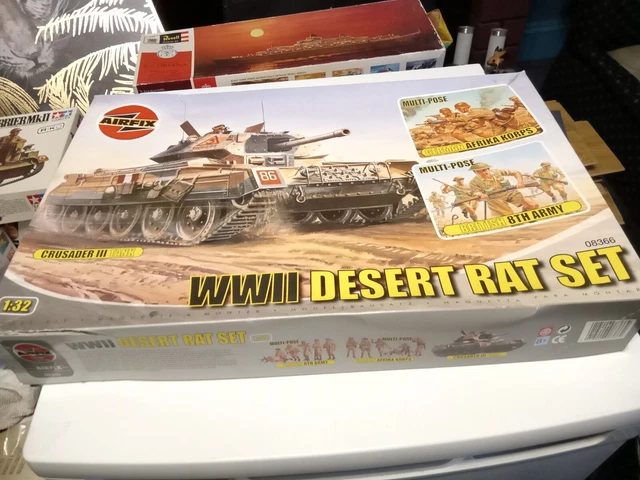 AIRFIX 1/32 WWII DESERT RAT SET/Afrika Korps and British 8th Army ...