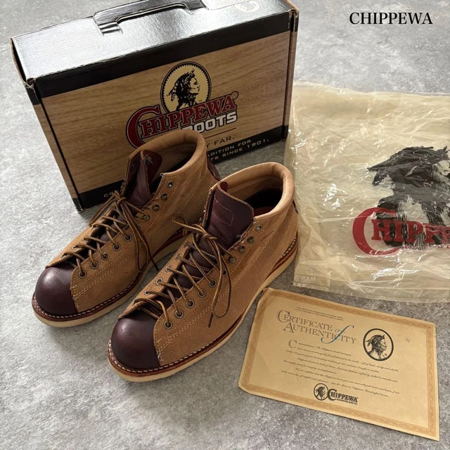 CHIPPEWA MONKEY BOOTS 8EE Lineman Black Tag Reprint Brown Used From ...