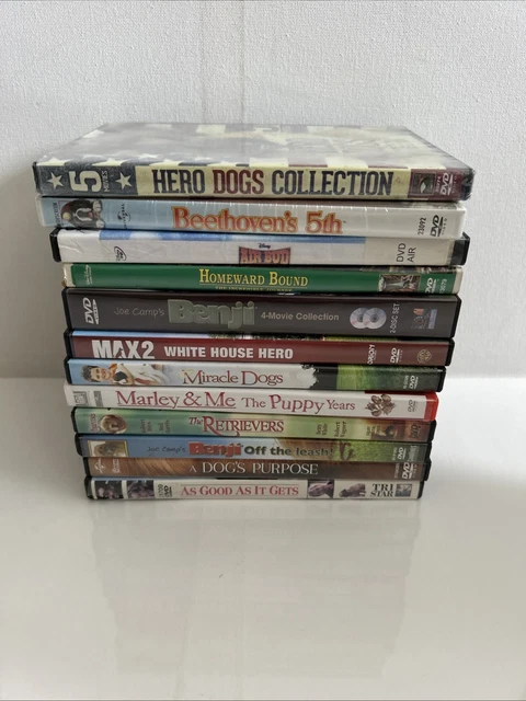 FAMILY DOG MOVIES 12 Lot DVD 2 Collections Benjis & Hero Dogs 19 Movies ...