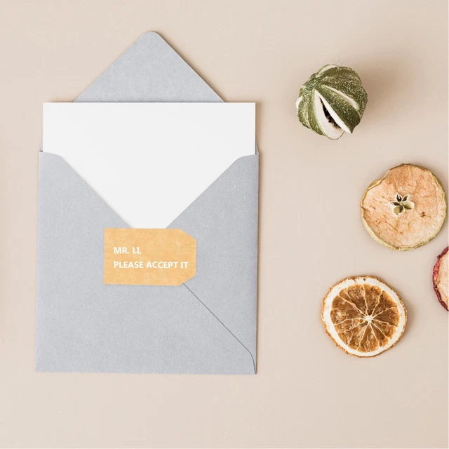 2 ROLLS SELF-ADHESIVE Sticker Labels Kraft Paper Blank Stickers Name ...