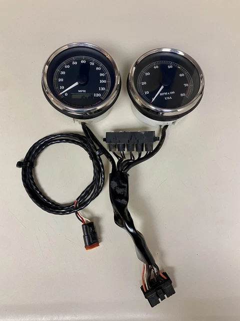 HARLEY DAVIDSON DYNA Sportster Speedometer Tachometer Gauges & Harness ...
