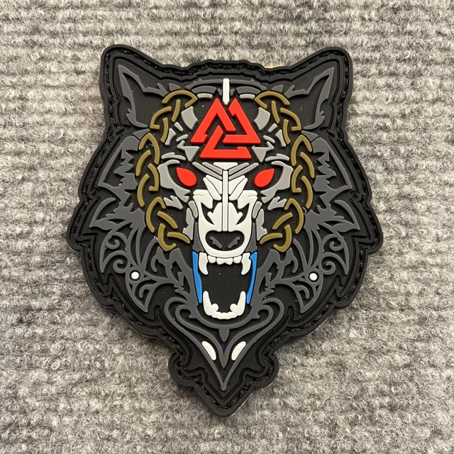 NEW VIKING NORSE Wolf Vaulknut PVC Rubber Morale Patch, Odin for UBACS ...