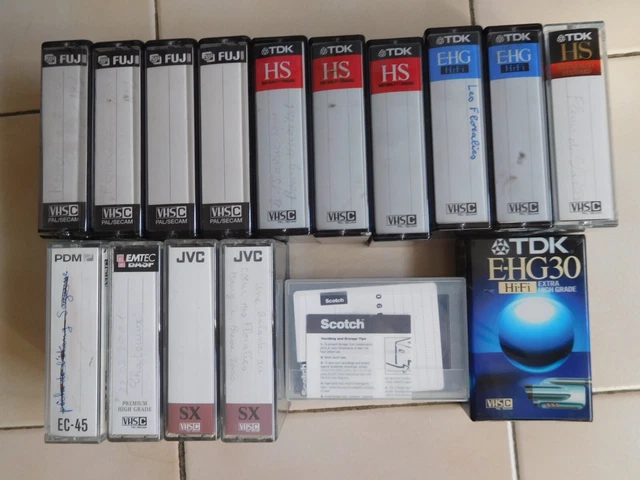 CASSETTES VHS-C PAL Secam- lot de 16 en 30 et 45 minutes 15 occasion et ...