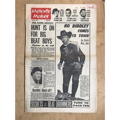 BO DIDDLEY MELODY MAKER MAGAZINE JULY 20 1963 BO DIDDLEY COVER + the ...