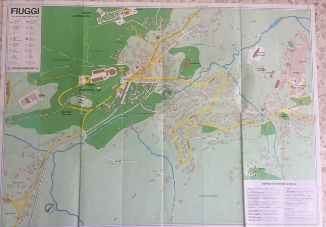 MAPPA CARTA TOPOGRAFICA Fiuggi più Itinerari Turistici 1981 Vintage EUR ...