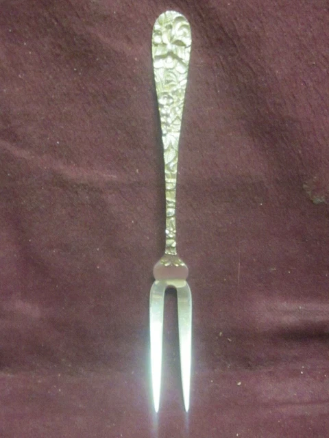 STIEFF STERLING PRINCESS HAND CHASED BERRY FORK 4 7/8" 18g Mono NDC $55 ...