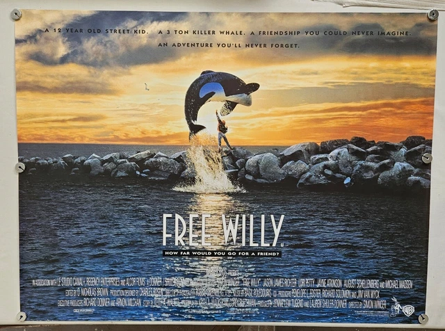 FREE WILLY 1993 Original Cinema UK Quad Movie POSTER £15.00 - PicClick UK