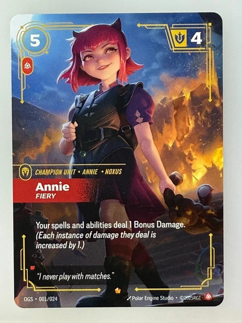RIFTBOUND LEAGUE OF Legends TCG Annie - Fiery OGS Proving Grounds #001 ...