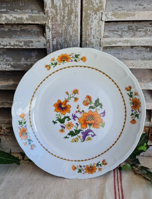 ANCIEN PLAT ROND Porcelaine Du Berry Vintage Petites Fleurs Orange EUR ... ANCIEN PLAT ROND Porcelaine Du Berry Vintage Petites Fleurs Orange EUR ...