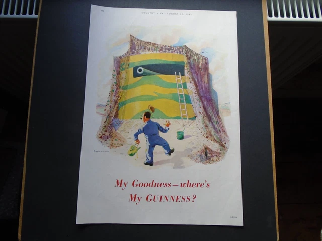 1943 COUNTRY LIFE Advert "My Goodness - Where's My Guinness?" (J ...