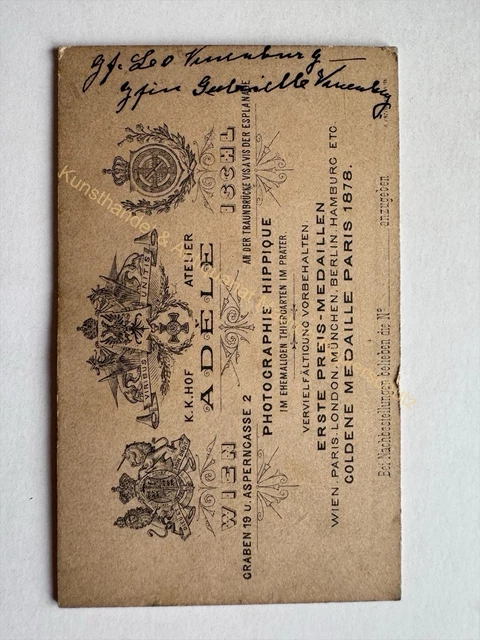 ORIG. CDV FOTO Fotografie Bild alt um 1880 Adele Wien Paar Adel EUR 28 ...