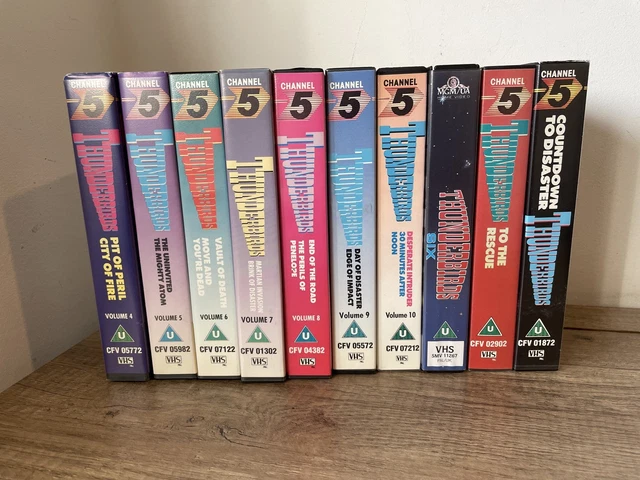VINTAGE THUNDERBIRDS 10 x VHS Tape Collection Volumes 4,5,6,7,8,9,10 ...