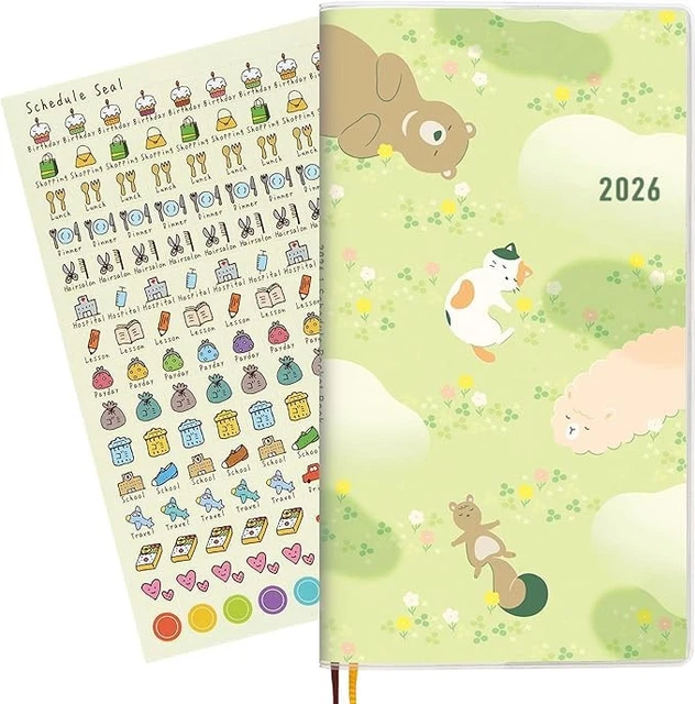 2026 CALENDAR ANIMAL Schedule Diary 2026 with Stickers £33.38 - PicClick UK