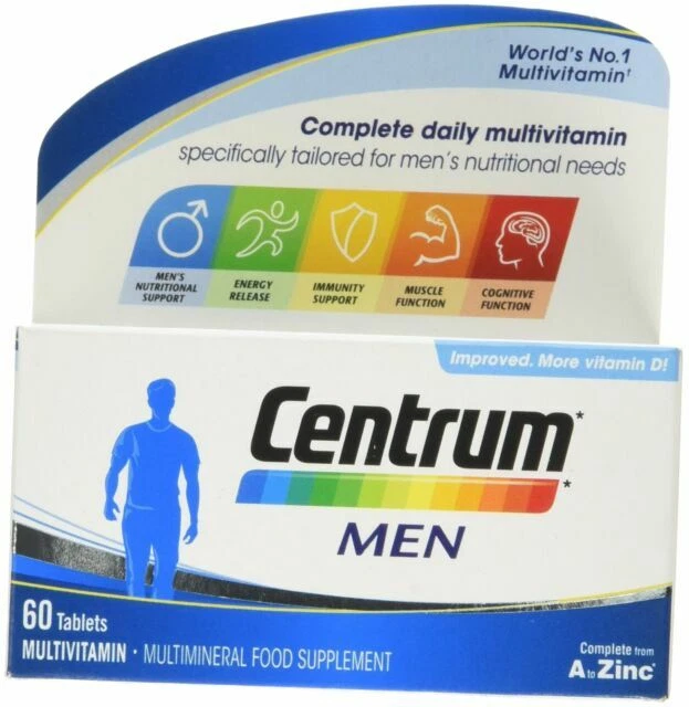 CENTRUM MULTIVITAMIN TABLETS for Men - 60 Count £11.95 - PicClick UK
