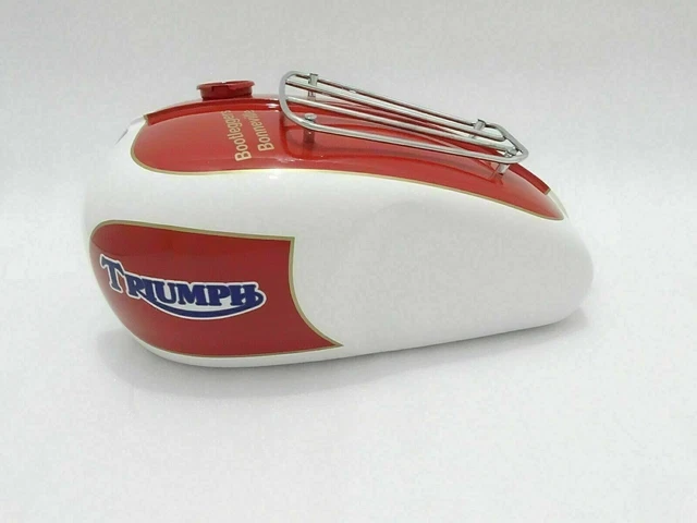 GAS PETROL FUEL Tank For Triumph T120 Bonneville 3.5 Gallon Cream Red ...