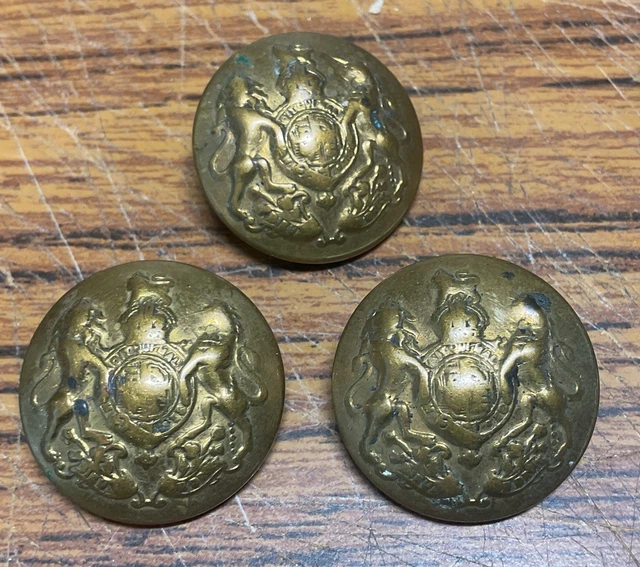 8 WWI/WWII BRITISH Army General Service Brass Uniform Buttons Brass ...
