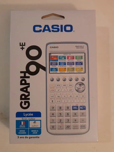 CALCULATRICE GRAPHIQUE CASIO Graph 90+E - Mode Examen intégré - Neuve ...