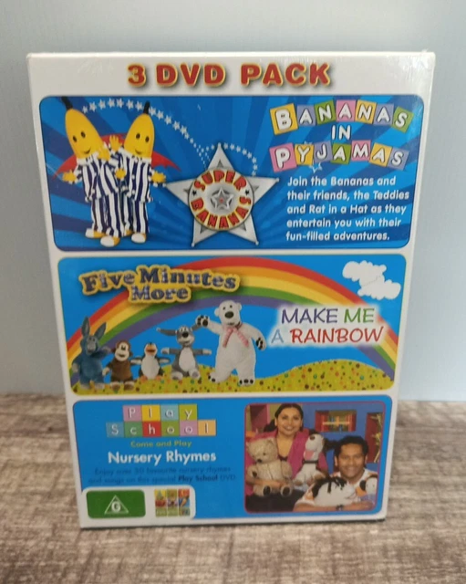 ABC FOR KIDS 3 DVD Pack: Bananas In Pyjamas, Five Minutes More, Play ...