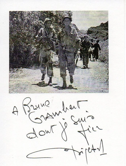 CARTON MONTAGE DEDICACE - GENERAL MARCEL BIGEARD - 11x14 cm EUR 10,00 ...