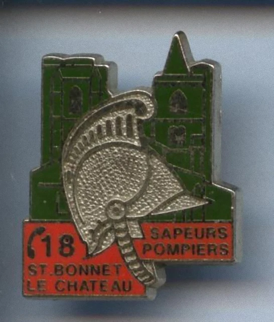 RARE PINS PIN'S .. Pompier Fire Eglise Casque St Bonnet Le Chateau 42 ... RARE PINS PIN'S .. Pompier Fire Eglise Casque St Bonnet Le Chateau 42 ...