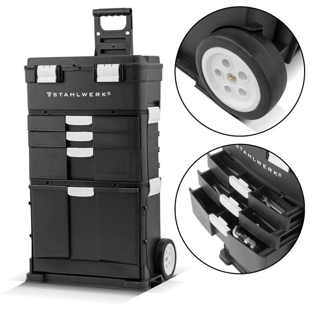 STAHLWERK WERKZEUGTROLLEY WERKZEUGKOFFER Werkzeugkiste Toolbox 3in1 ...